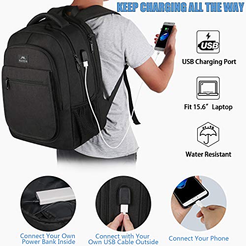 MATEIN Travel Backpack for Men, Expandable Laptop Backpack with USB Charging Port, Carry on Backpack for Women, 52L TSA Travel Laptop Backpack with Shoes Compartment Fits 17 inch Computer