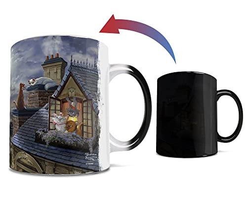 Morphing Mugs Disney – The Aristocats – Love Under the Moon – Thomas Kinkade Studios - One 11 oz Color Changing Ceramic Mug – Image Revealed When HOT Liquid Is Added!