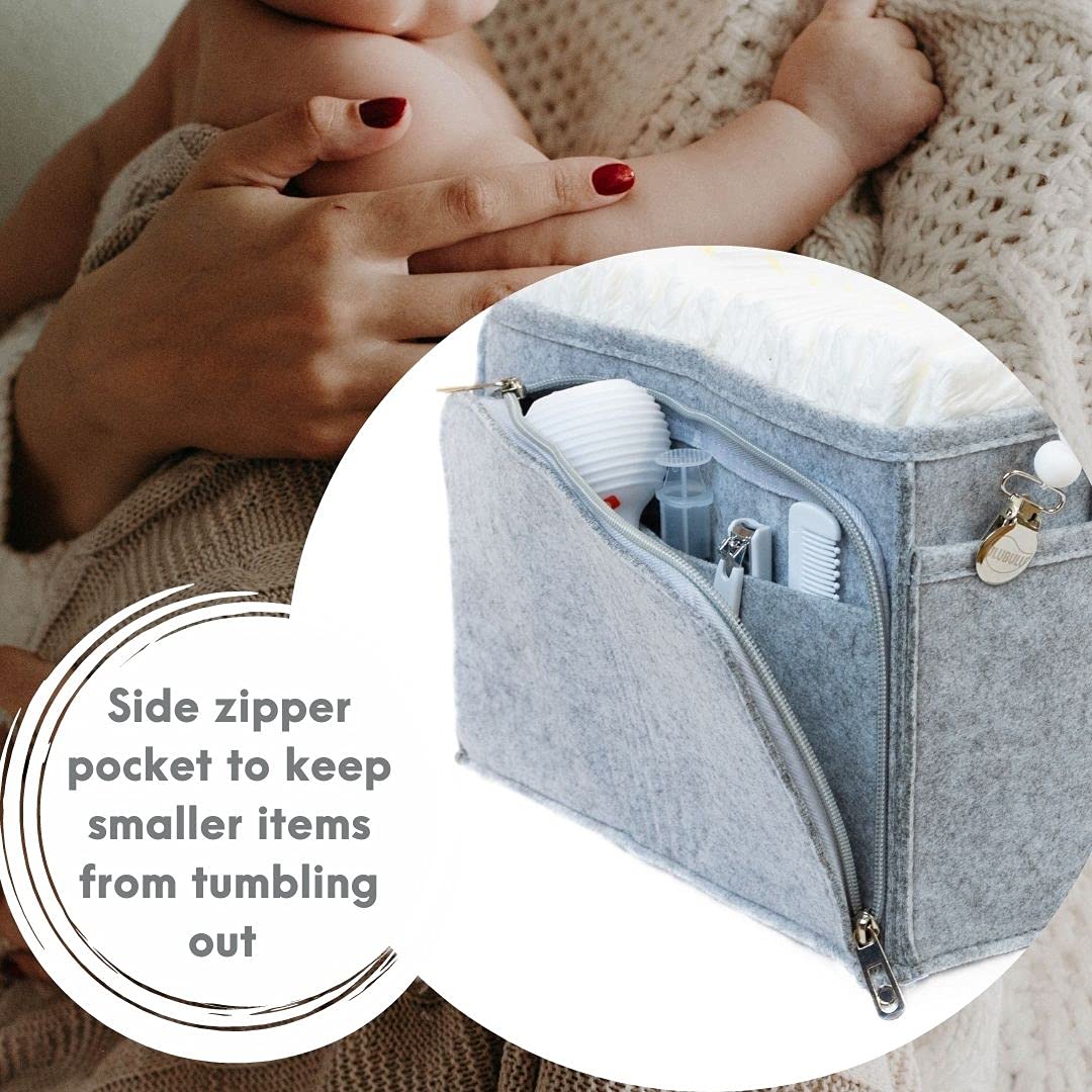 MOM CODE Diaper Caddy Organizer - Parenting Made Easy - Large Portable Diaper Organizer to Store All Baby’s Nursery Essentials To Go - Baby Diaper Caddy Organizer Bag With Zipper Pocket