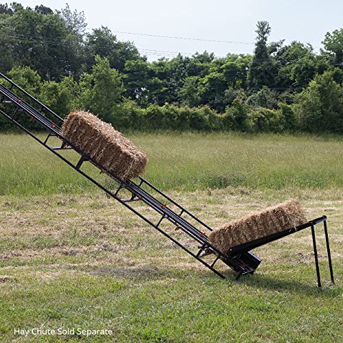 Titan Attachments Chain Drive 16ft Square Hay Bale Elevator Base Unit with 3/4 HP Motor, Black, Hay Harvesting Agricultural Equipment
