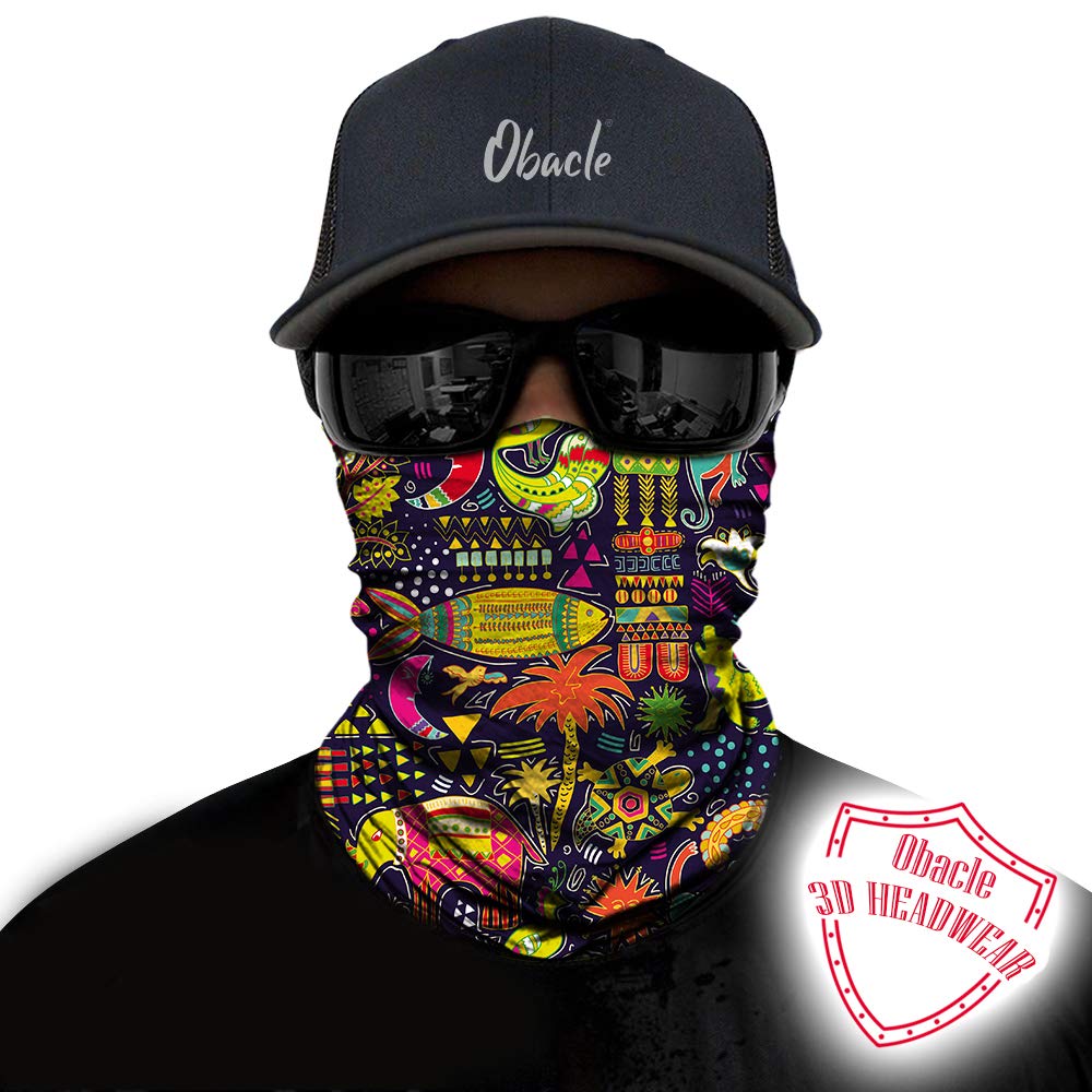 Obacle Skull Face Mask Half for Dust Wind UV Sun Protection Seamless 3D Tube Mask Bandana for Men Women Durable Thin Breathable Skeleton Mask Motorcycle Riding Biker (Skull Light White Smile Face)