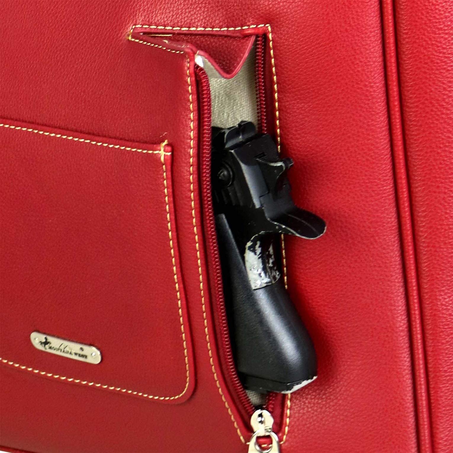 Montana West Western Bling Collection Satchel Handbag Top Handle Purse Concealed Carry (Red Spiritual Cross Patriotic)