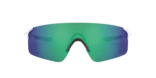 Oakley Men's OO9454 EVZero Blades Rectangular Sunglasses, Matte White/Prizm Jade, 38 mm
