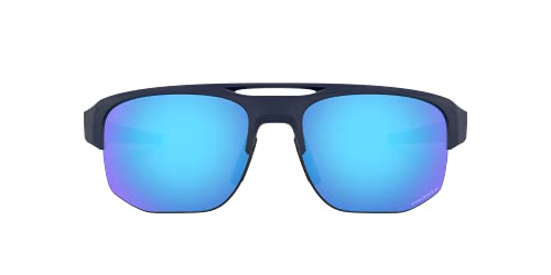 Oakley Men's Oo9424 Mercenary Rectangular Sunglasses, Matte Navy/Prizm Sapphire Iridium Polarized, 70 mm