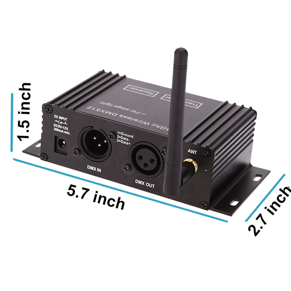 Shineslay 2.4G Wireless DMX 512 Controller T-ransmitter Receiver LCD Display Power Adjustable Repeater Lighting Controller