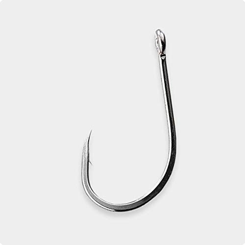 Team Catfish 8/0 Jack Hammer J Hooks (4 Pack) Wide Gap Design to Hold Live Bait, Cut Baits, and Plastics