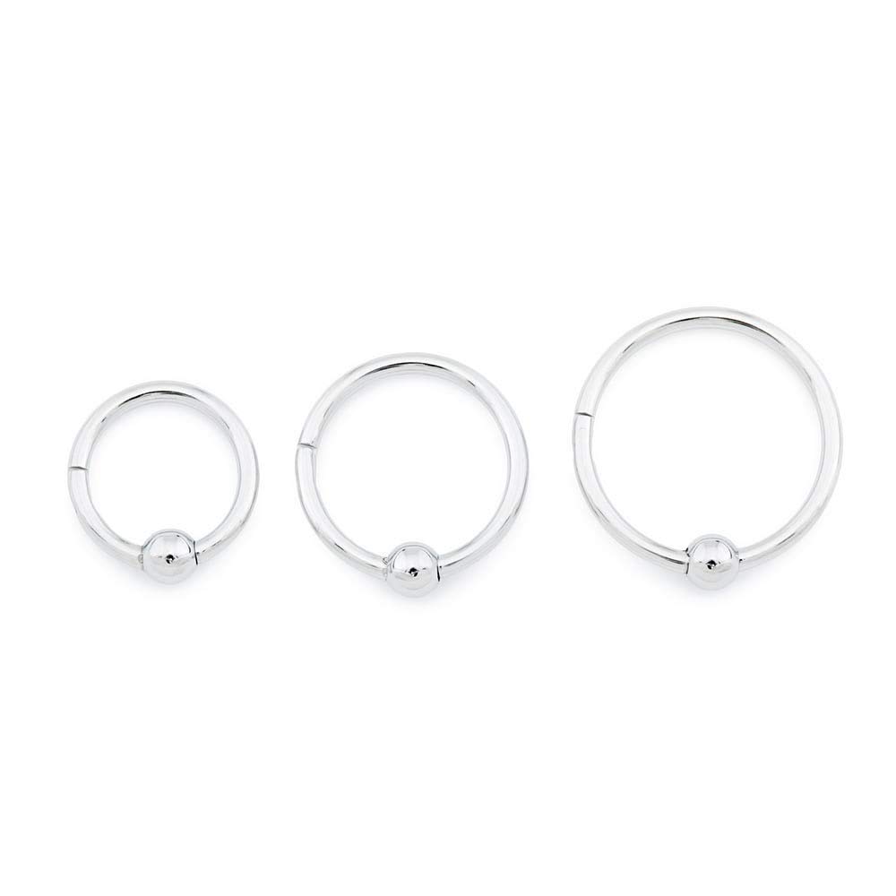Painful Pleasures 14g Titanium Captive Bead Hinged Clicker Ring โ Price Per 1-12mm ~ 15/32" with 4mm Ball
