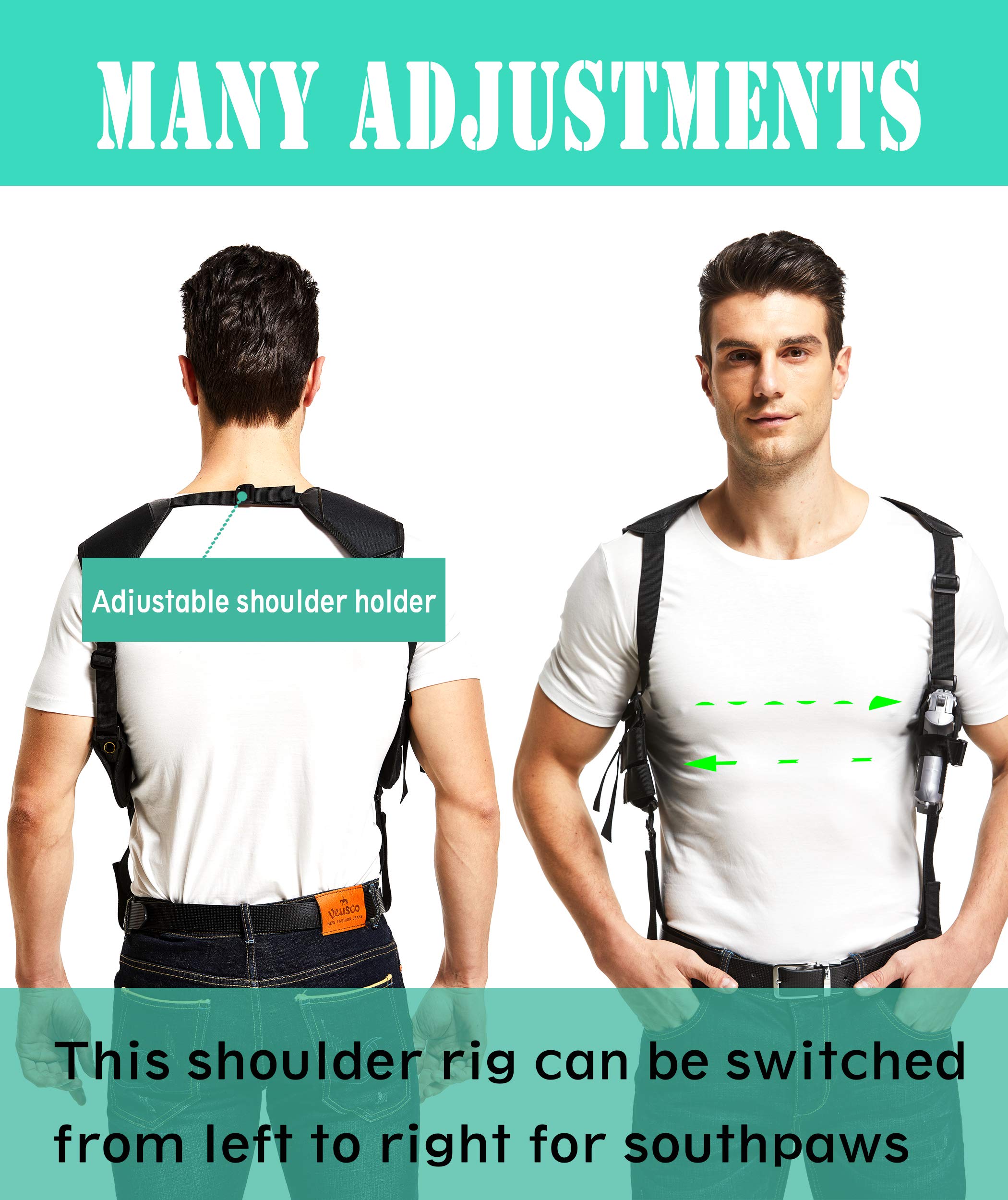 OUXWOM Gun Holster-Fits Compact to Large Handguns Concealed Carry Shoulder Holster with Magazine Pouch for Right and Left Hand Gun Accessories Holsters