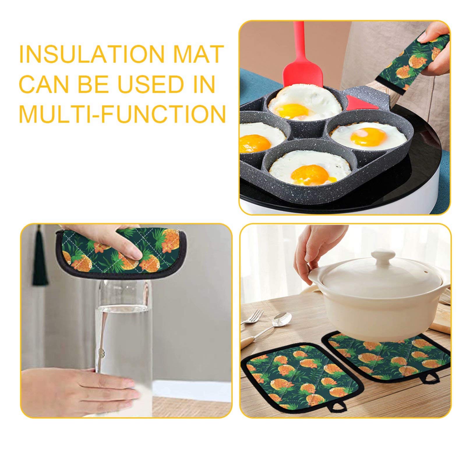 Snilety Boho Mandala Floral Oven Mitts and Pot Holders Sets of 2 Heat Resistant Hot Pads Women Cooking Gloves Purple Handling Kitchen Cookware Bakeware BBQ