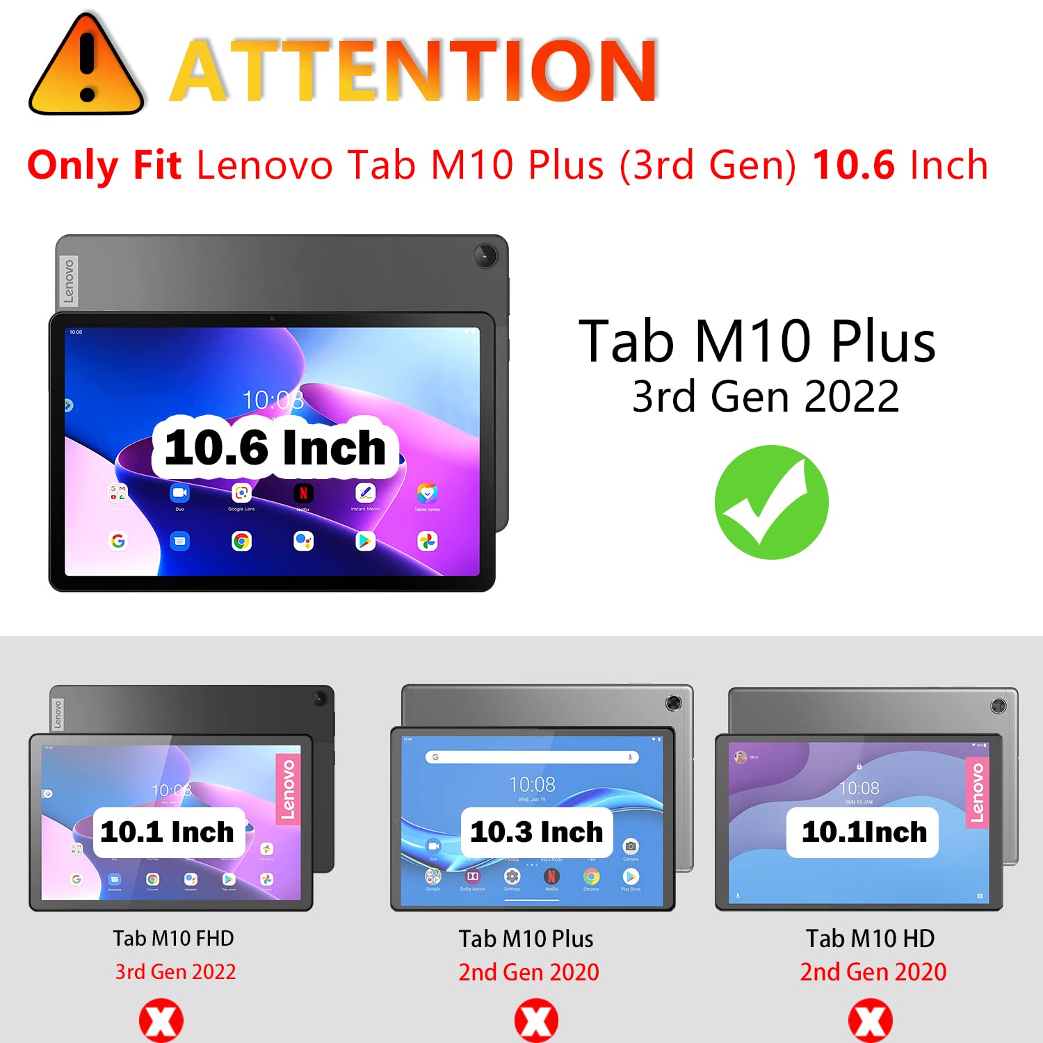 ZtotopCases [2 Pack] Screen Protector for Lenovo Tab M10 Plus 3rd Gen 10.6 Inch 2022, Anti-Scratch/High Definition/Easy Installation/Bubble Free Tempered Glass Film