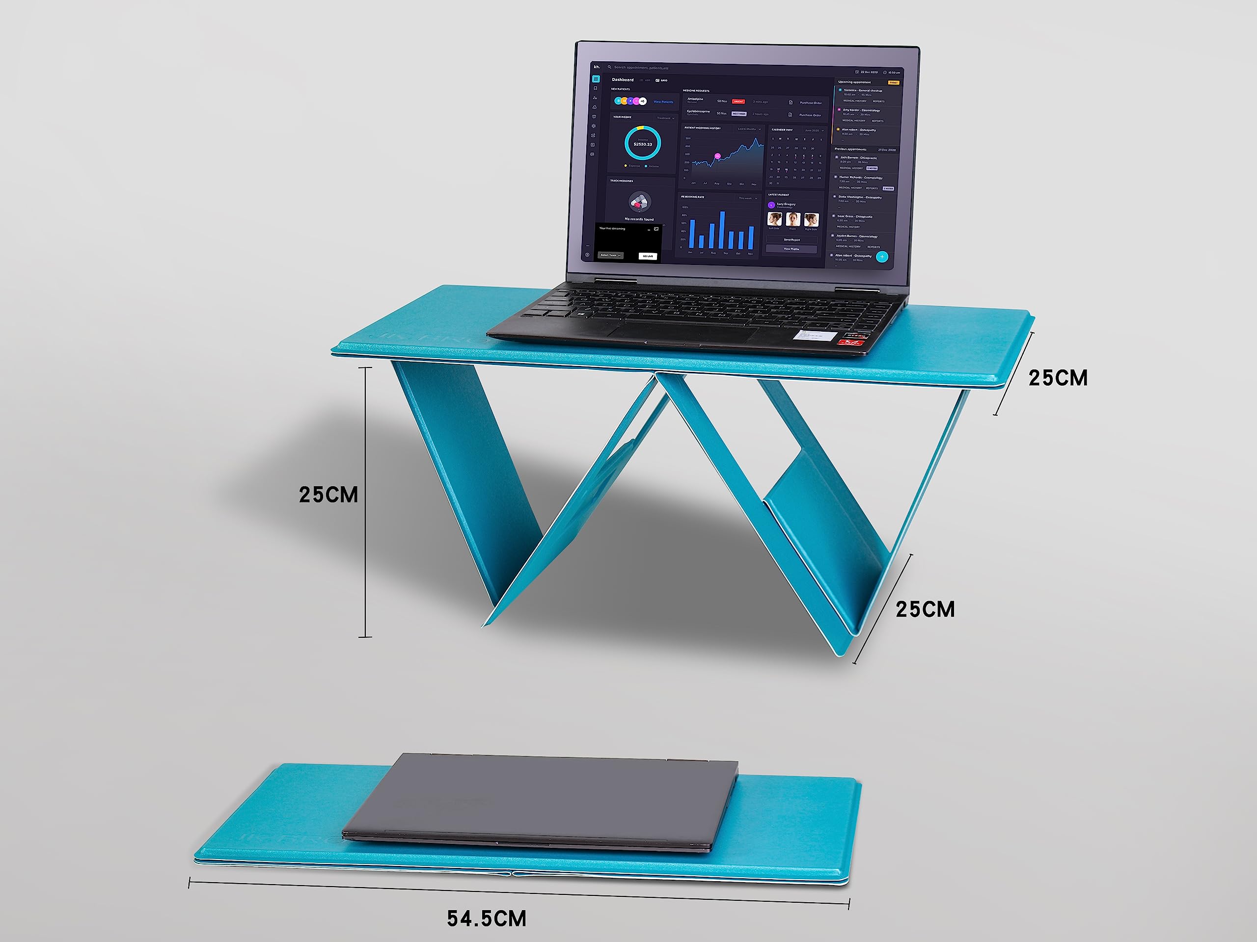 MRJKNRO.KJ Folding Table Desk at Home in The Office and car for Computer Laptop Pad Phone Reading Writing Easy to use Carry and stroage Lightweight…Blue, 9.4“X17.7"X8.26"