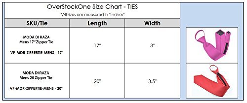 Moda Di Raza - Black Tie Long Ties for Men Ties For Men Zipper Ties Men's/Boy's Black Ties 17 IN