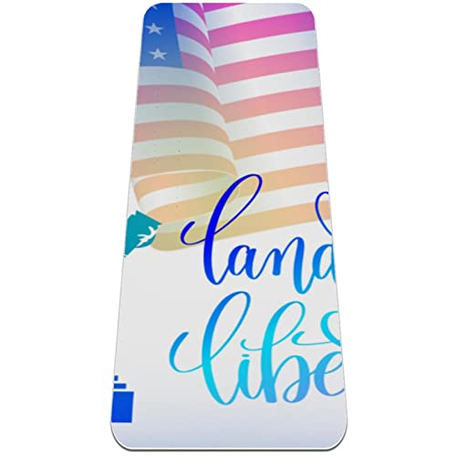 Yoga Mat, Yoga Mats for Home Workout, Workout Mat, Exercise Mats, Pilates Mat, Statue of Liberty American flag pattern
