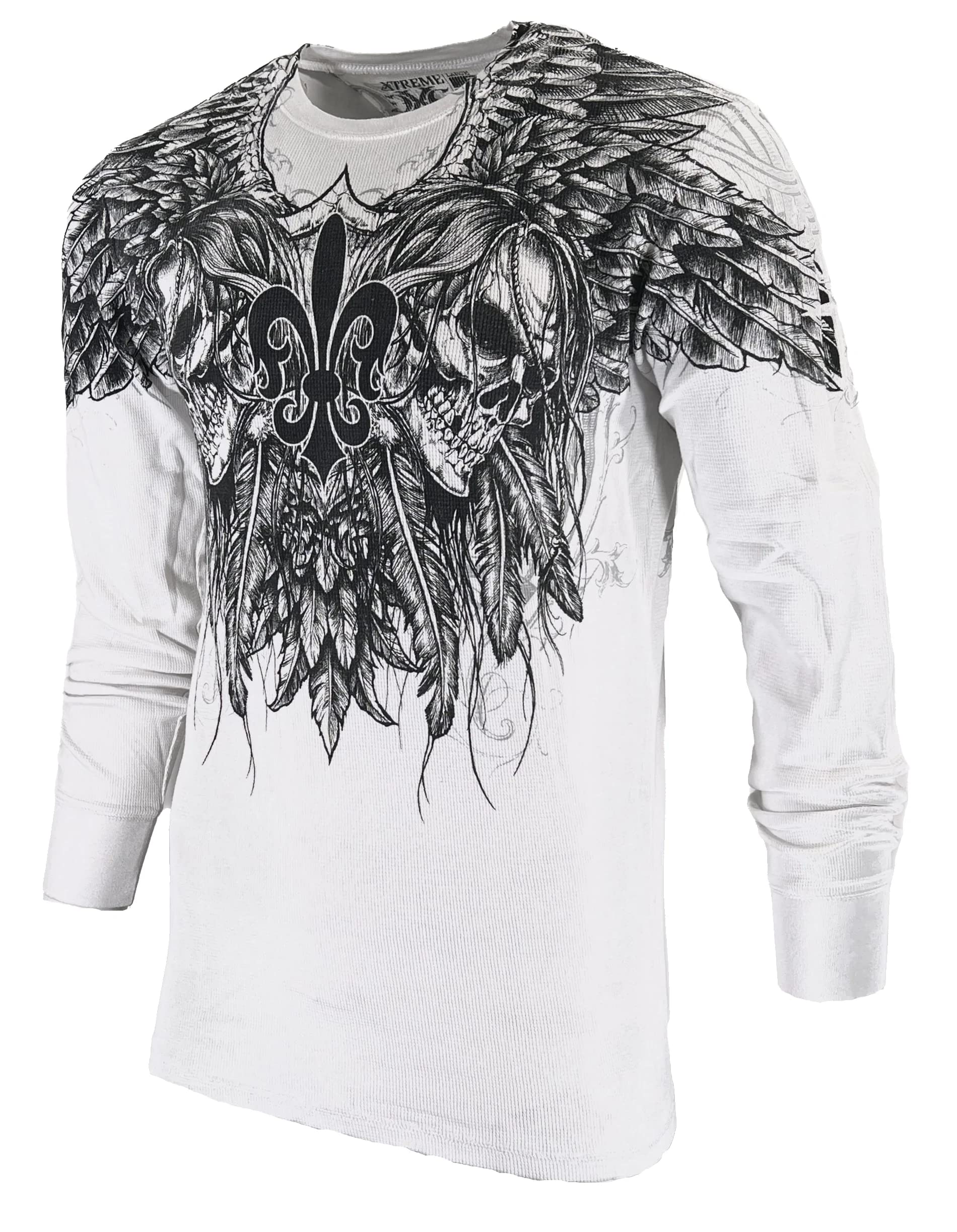 Xtreme Couture by Affliction Men's Thermal Shirt Gather White 2XL