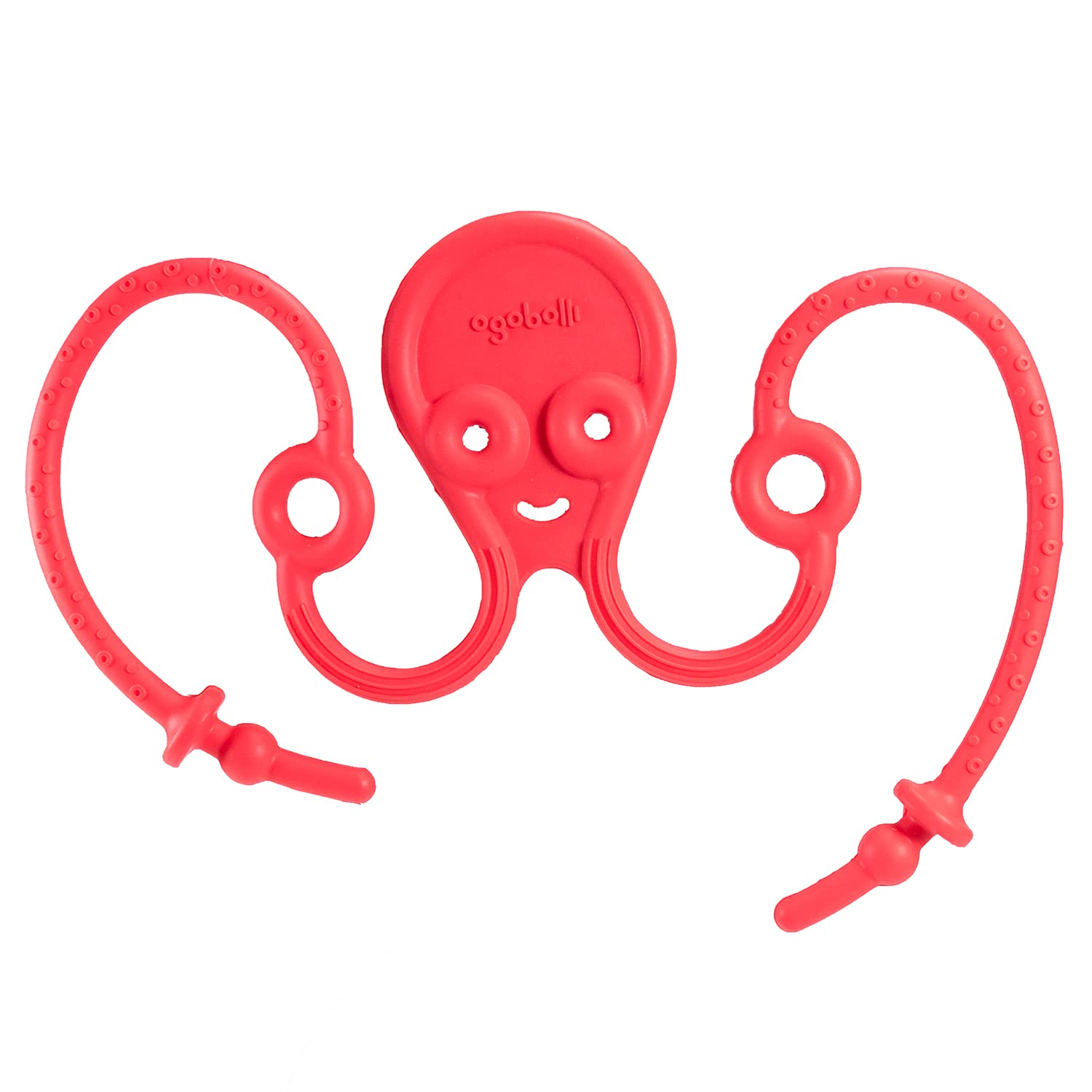 Ogobolli Stretchi Tether Strap Clip for Baby Toys & More - Secure Toys to Car Seats, Strollers, Highchairs, Cribs, Etc - Silicone - Safe, Non-Toxic - RED