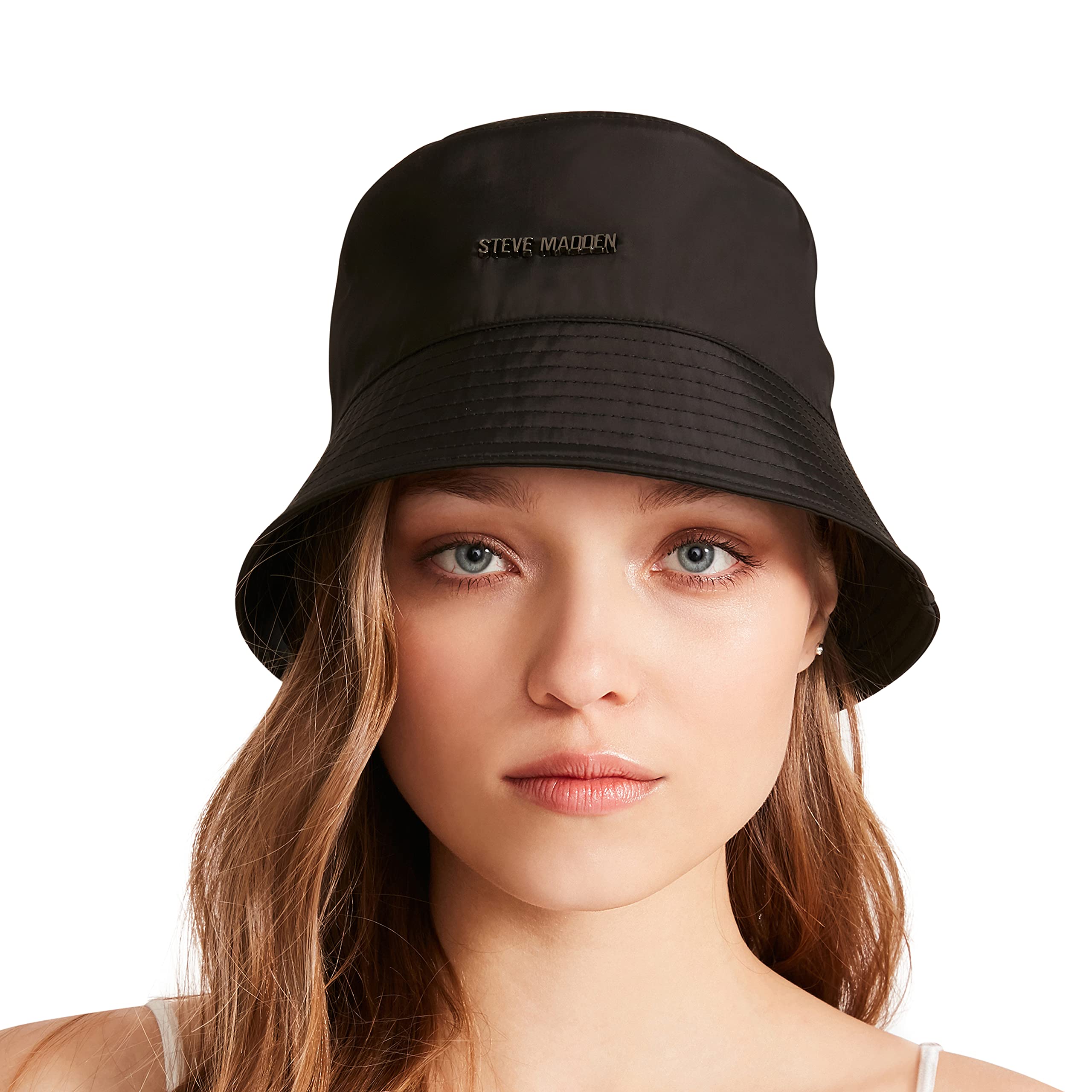 Steve Madden womens Steve Madden Women's Nylon Hat-black Bucket Hat, Black, One Size US