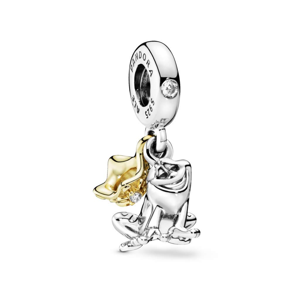 PANDORA Disney Prince Frog Sterling Silver Shine Dangle with Clear Cubic Zirconia
