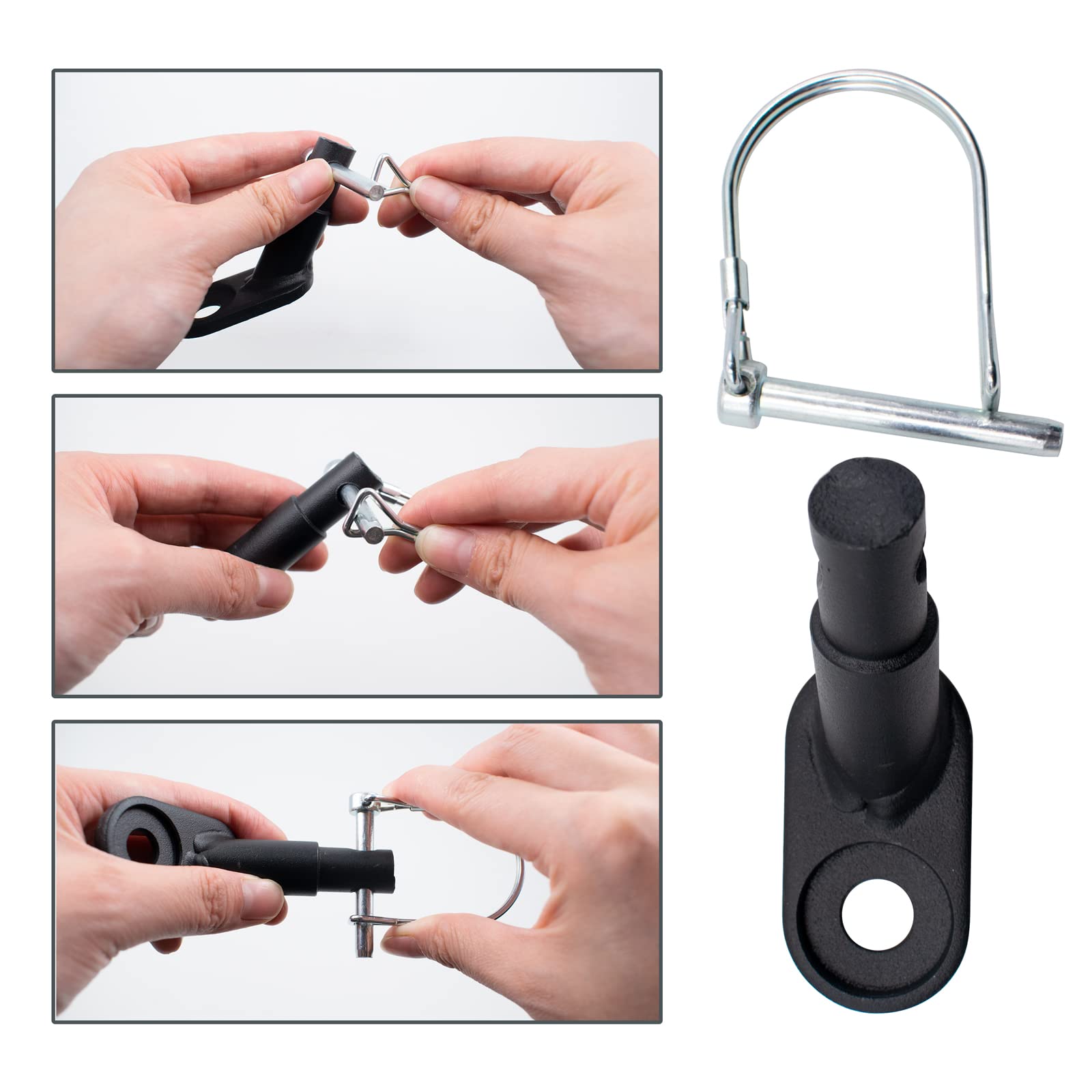 QzoneLifeĀ® Bicycle Trailer Coupler Hitch Black Universal Cycling Adapter Accessories Rear Replacement Axle Hitch Attachment for Child Pet Cargo Bike Trailers (Steel)