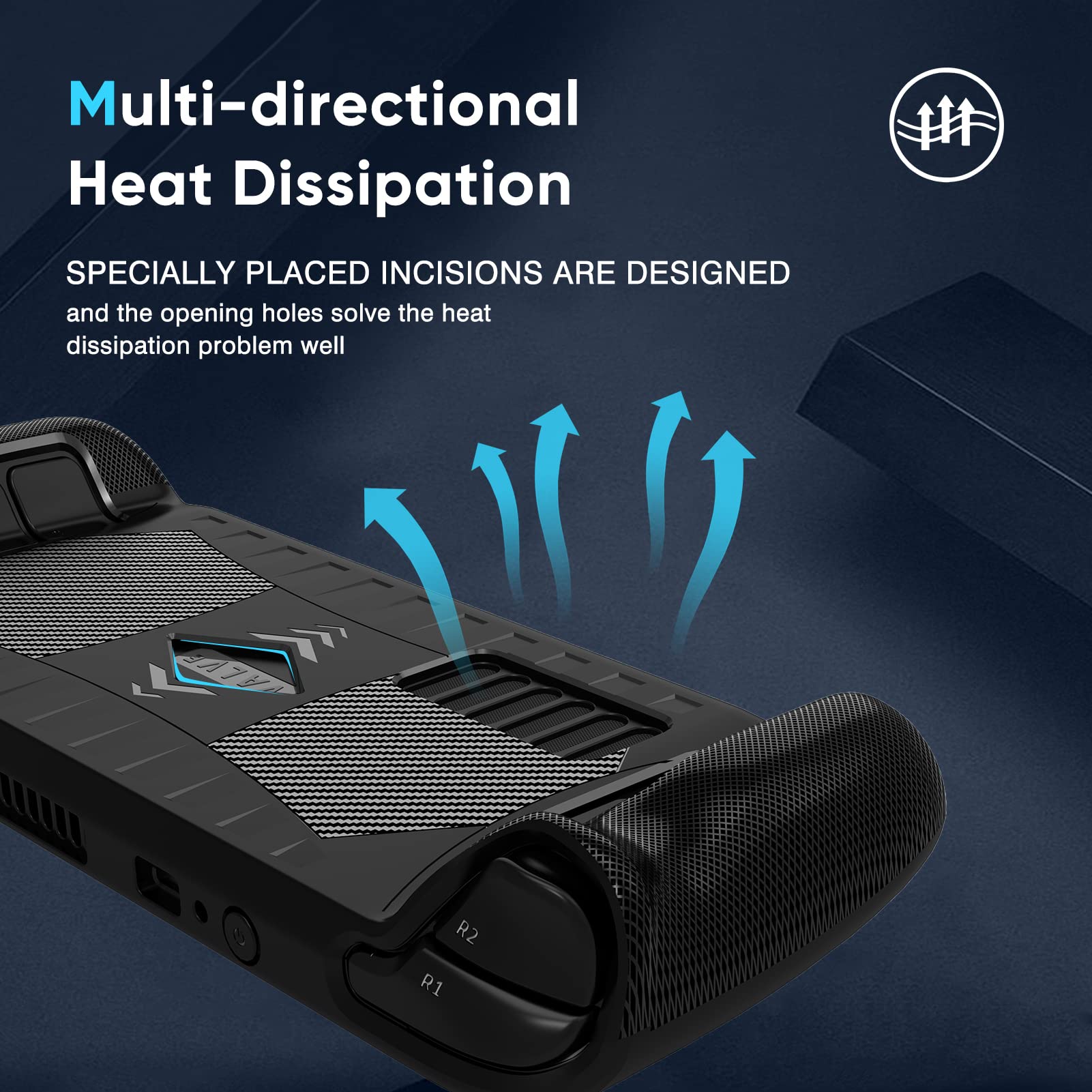 Steam Deck Case Stream Deck Case with Anti-Slip Particles, Compatible with Steam Deck Cover, Anti-Skid Anti-Collision Anti-Scratch Anti-Scratch Ergonomically Designed Anti-Drop Grip Design