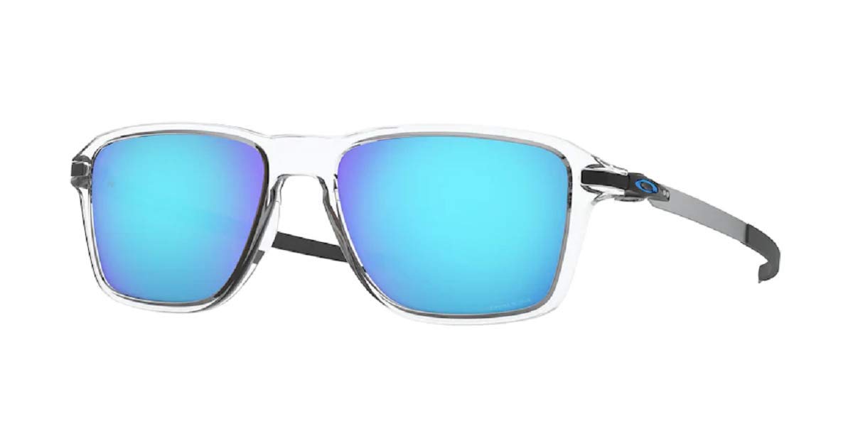 Oakley Wheel House OO9469 946902 54MM Polished Clear/Prizm Sapphire Square Sunglasses for Men + BUNDLE with Designer iWear Eyewear Kit