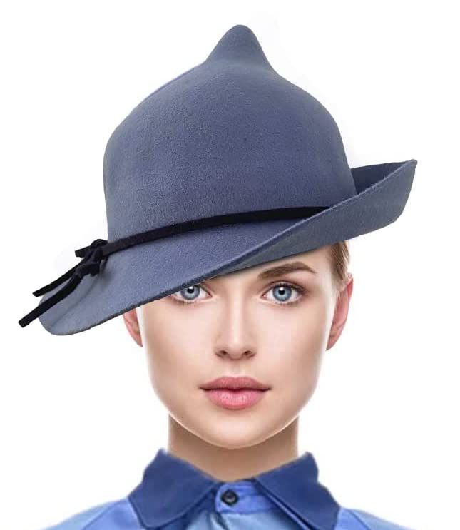 SWEET MAX Witch Hat Purple Wide Brim Pointed Cap Blue Fedora Hat Cosplay Costume Accessories Halloween Women