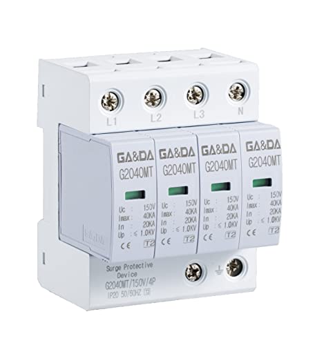 Voltage Surge Protector DIN 4P 150VAC 40kA IP20 120/208VAC