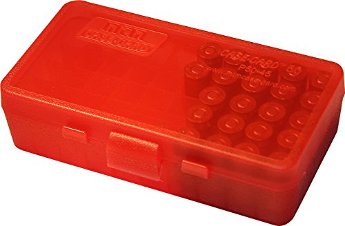 MTM 40/45/10MM Cal 50 Round Flip-Top Ammo Box, Red
