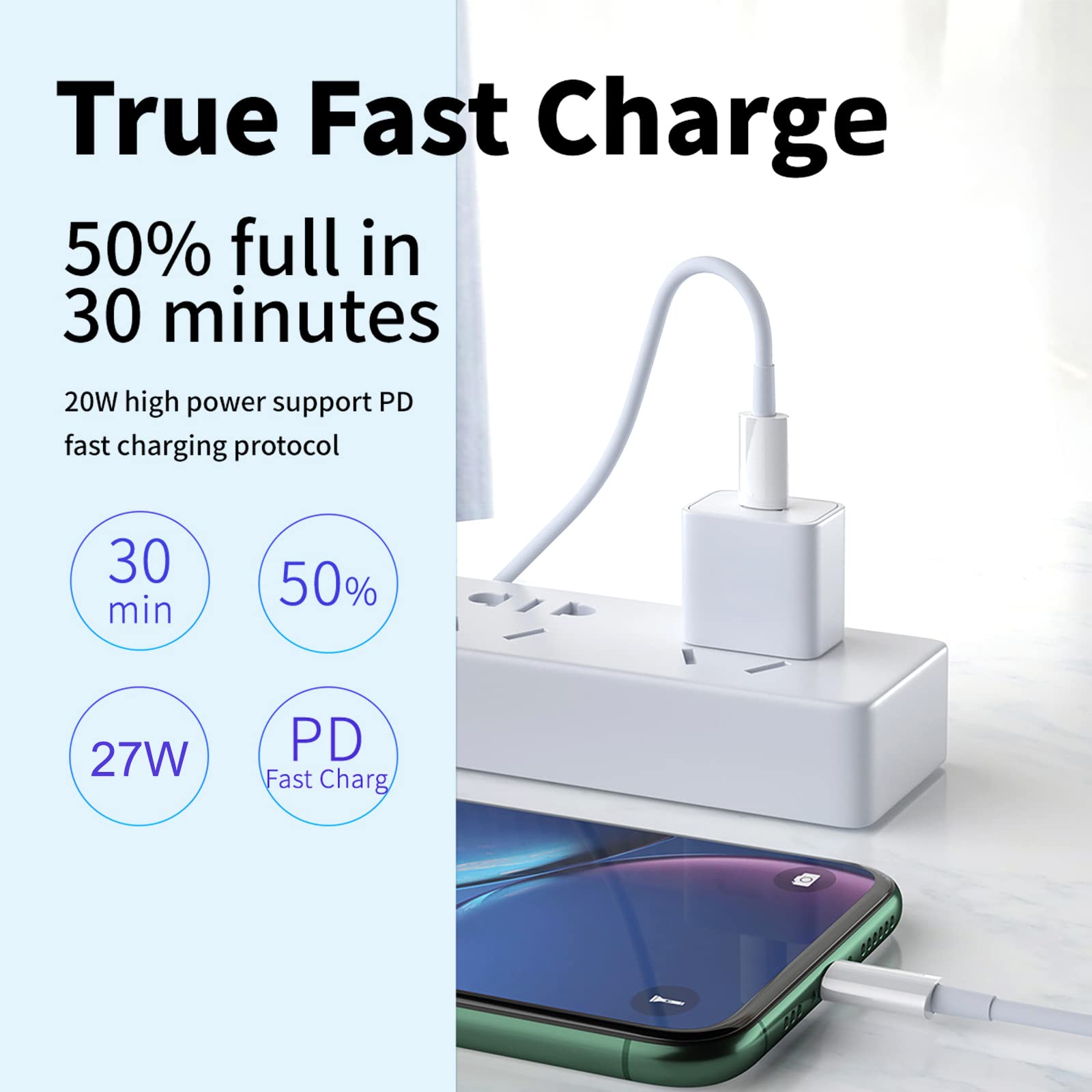 YY KATTY Fast Charger Cable USB C to Lighttning Catble (2 Pack 6.6ft Certified) Type C to lighttnintg Cable 6.6ft for iPhonee 14 13 13 Pro 12 Pro Max 12 11 X XS XR 8 Plus (White)