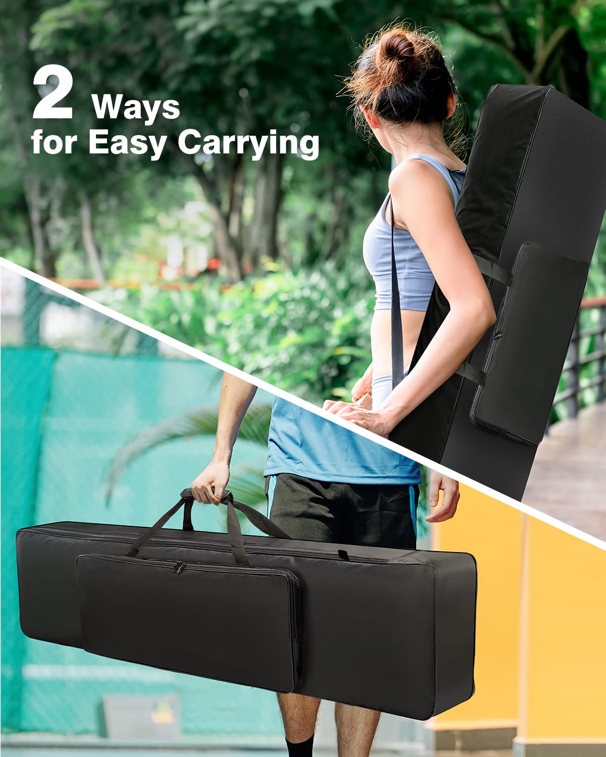 STNFAREBI 88 Key Keyboard Case Soft (Interior Size:52"*12"*6") for Electric Piano Keyboard Gig Bag with Adjustable and Portable Backpack Shoulder Strap and 6mm Papped Cotton
