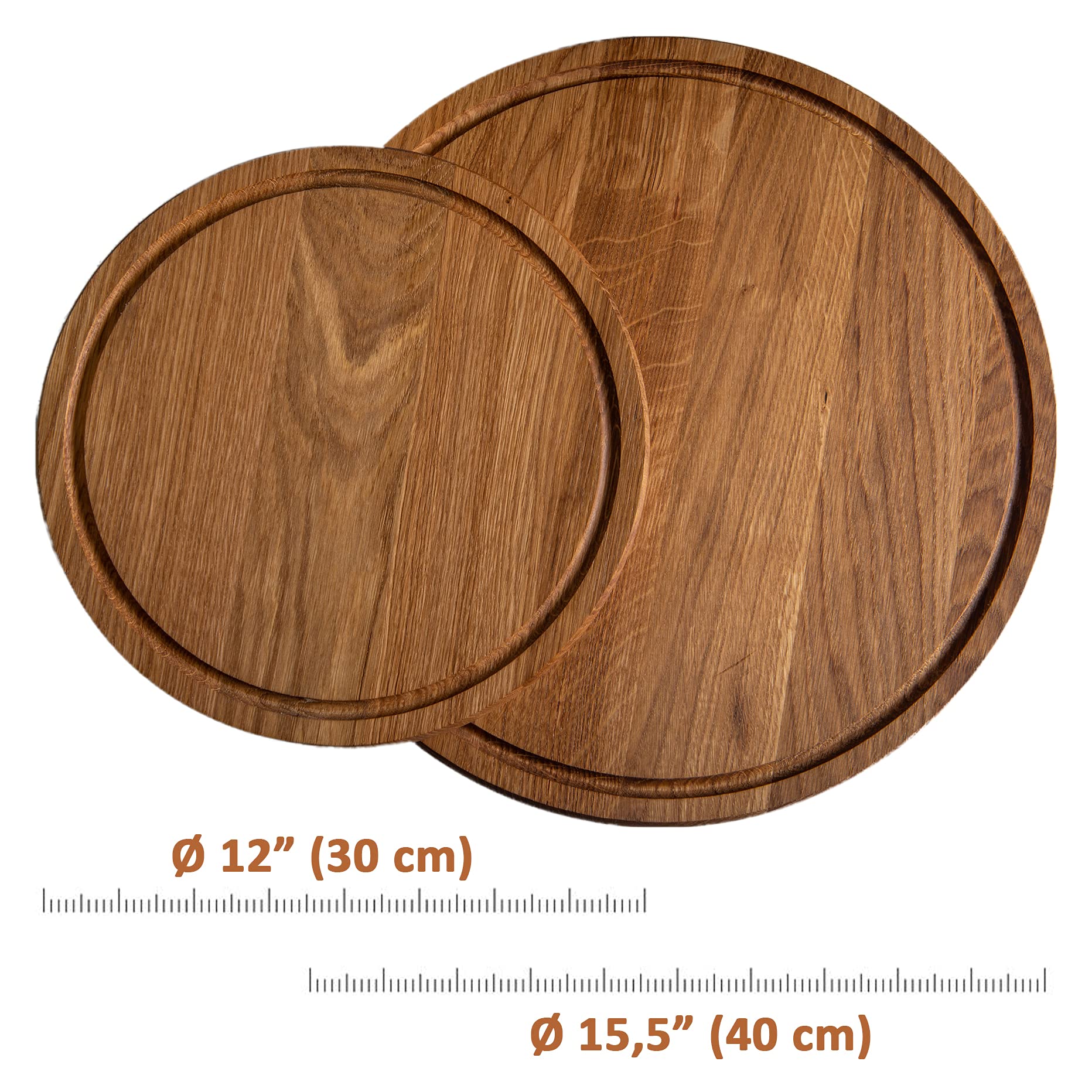 Oak Round Cutting Board, Reversible Cutting Boards For Kitchen, Wood Chopping Board, Great Charcuterie and Cheese Board… (Round 12 inch)