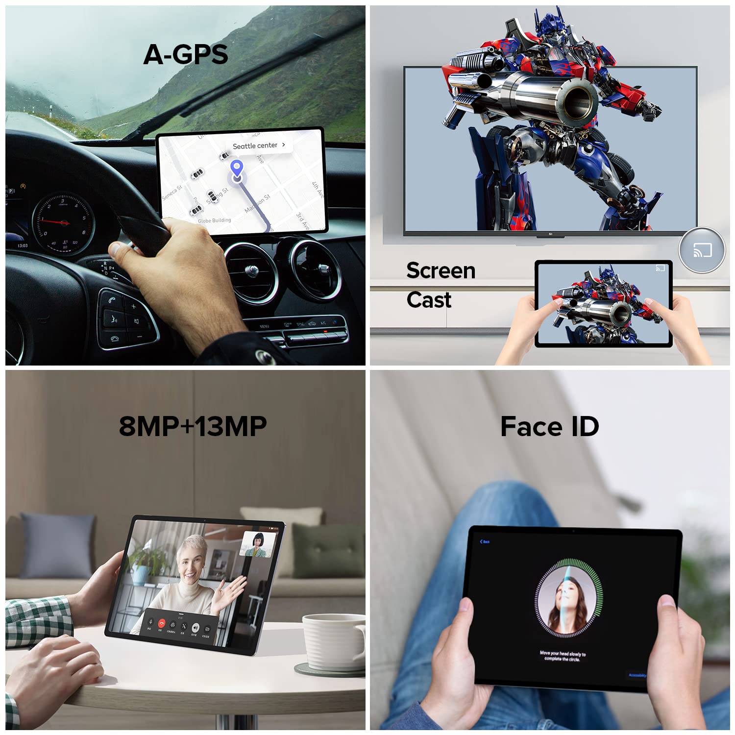 TECLAST Gaming Tablet 10.4 inch Android 11 T40Pro Tablet 18W PD Fast Charge 8GB+128GB 2000x1200 FHD Android Tablet 13MP Camera 2.0GHz Octa Core Tablet Dual WiFi Bluetooth GPS 7000mAh(512GB TF)