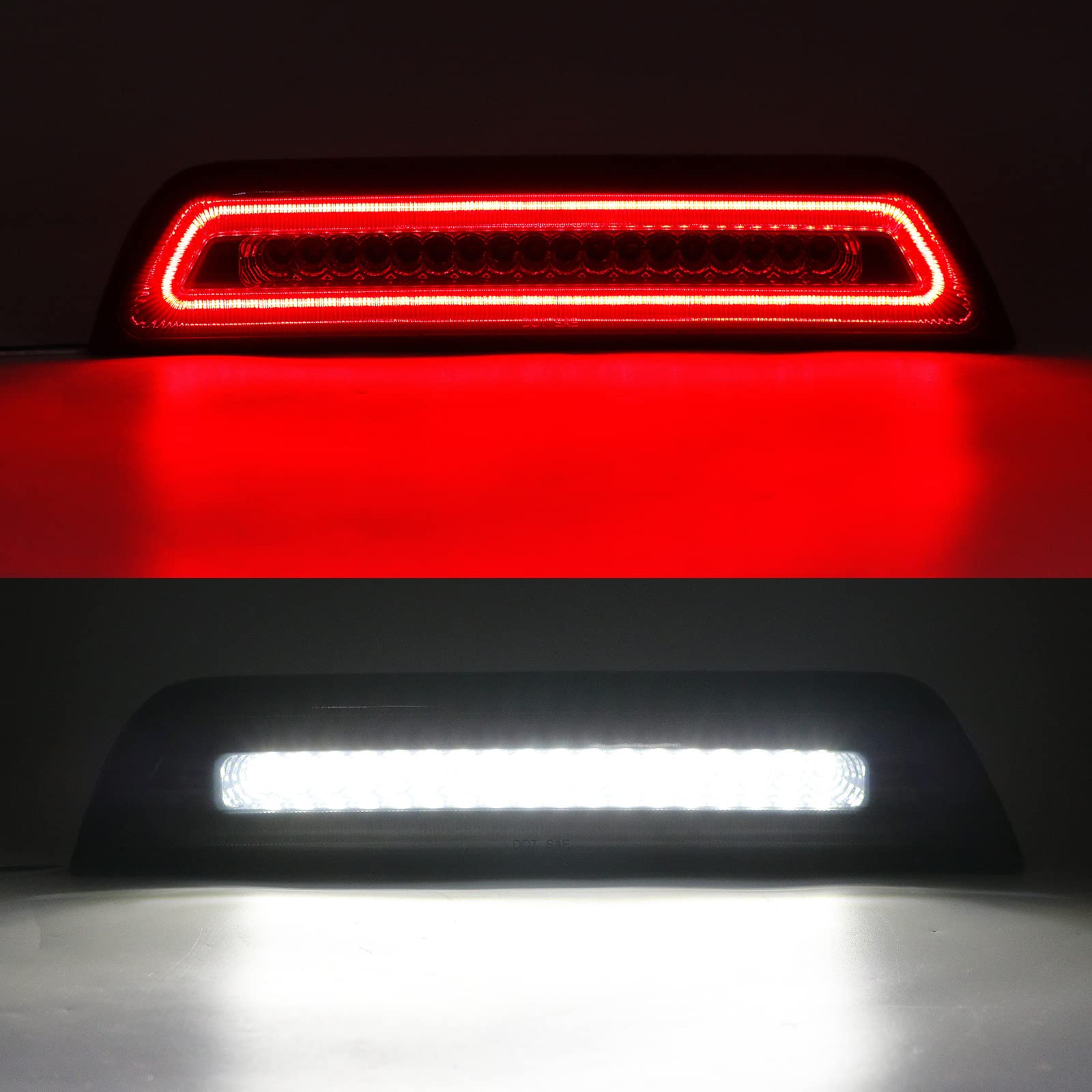 R&F Auto Smoked Lens Strobe LED 3rd Third Brake Light Replacement for Tacoma 2016-2023 Limited SR SR5 TRD Off-Road TRD Pro Sport Roof Cargo Lights Pickup High Mount Stop Lamp (For Double Cab ONLY)