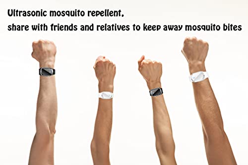 Wskvlcg Mosquito Repellent Bracelet with Time Display , Ultrasonic Mosquito Repellent Electronic Watch USB Rechargeable Anti M Black
