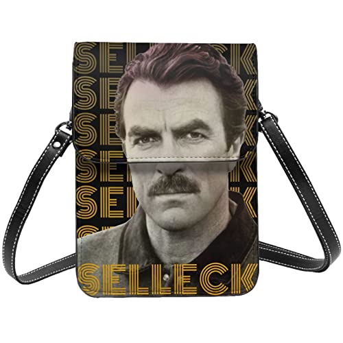 Tom Selleck Small Crossbody Cell Phone Bag For Women'S, Portable Multifunction Shoulder Bag Card Hold Purse,With Removable Shoulder Strap