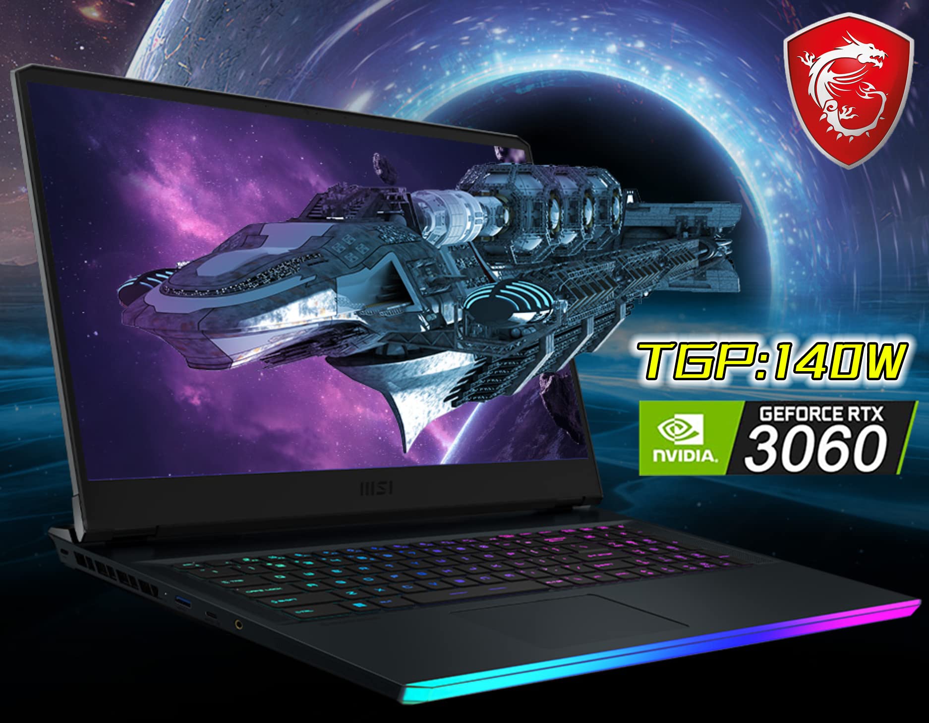 MSI GE76 Raider Gaming Laptop - 12th Gen Intel Core i9-12900H - GeForce RTX 3060 MUX TGP 140W - 17.3" 144HZ 1080p β 99.9WHr w/HDMI (64GB RAM | 2TB PCIe SSD)