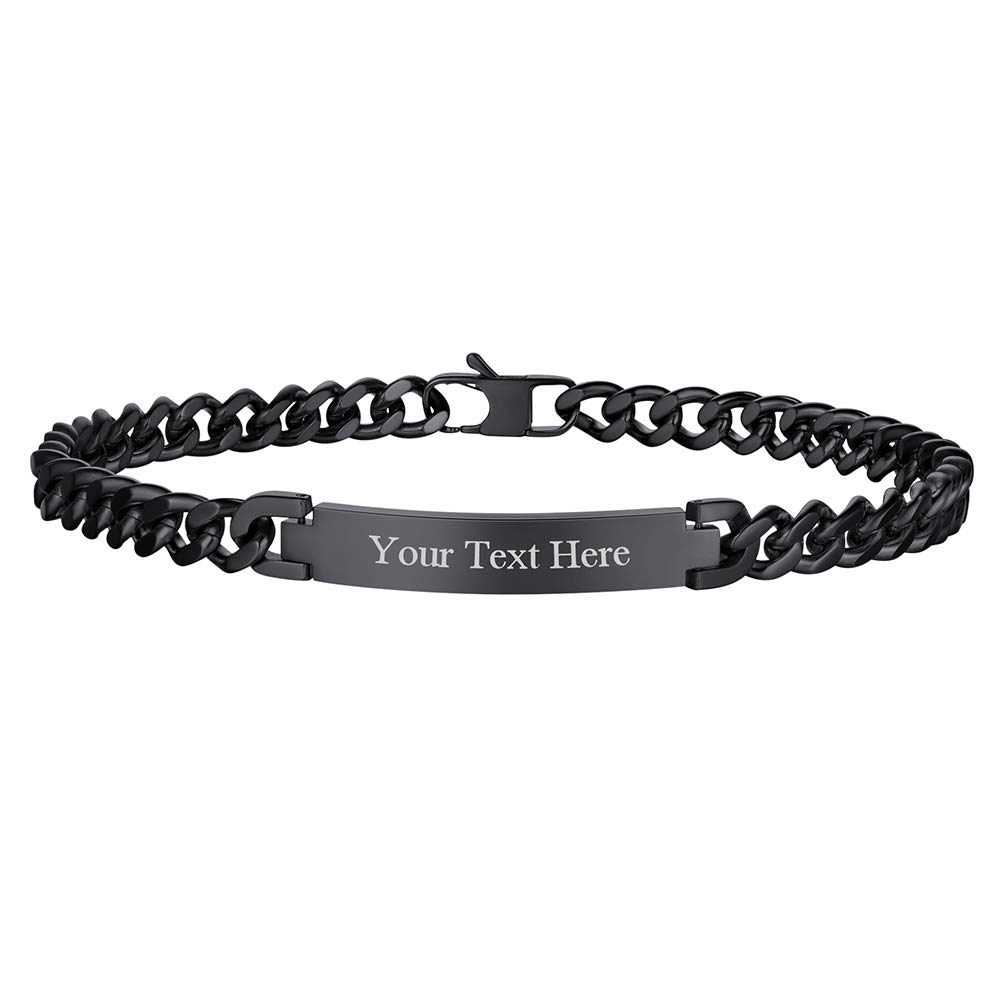 PROSTEEL Black Chocker Cuban Chain Men Gothic Jewelry ID Statement Necklaces Personalized Custom Name Choker Necklace for Women