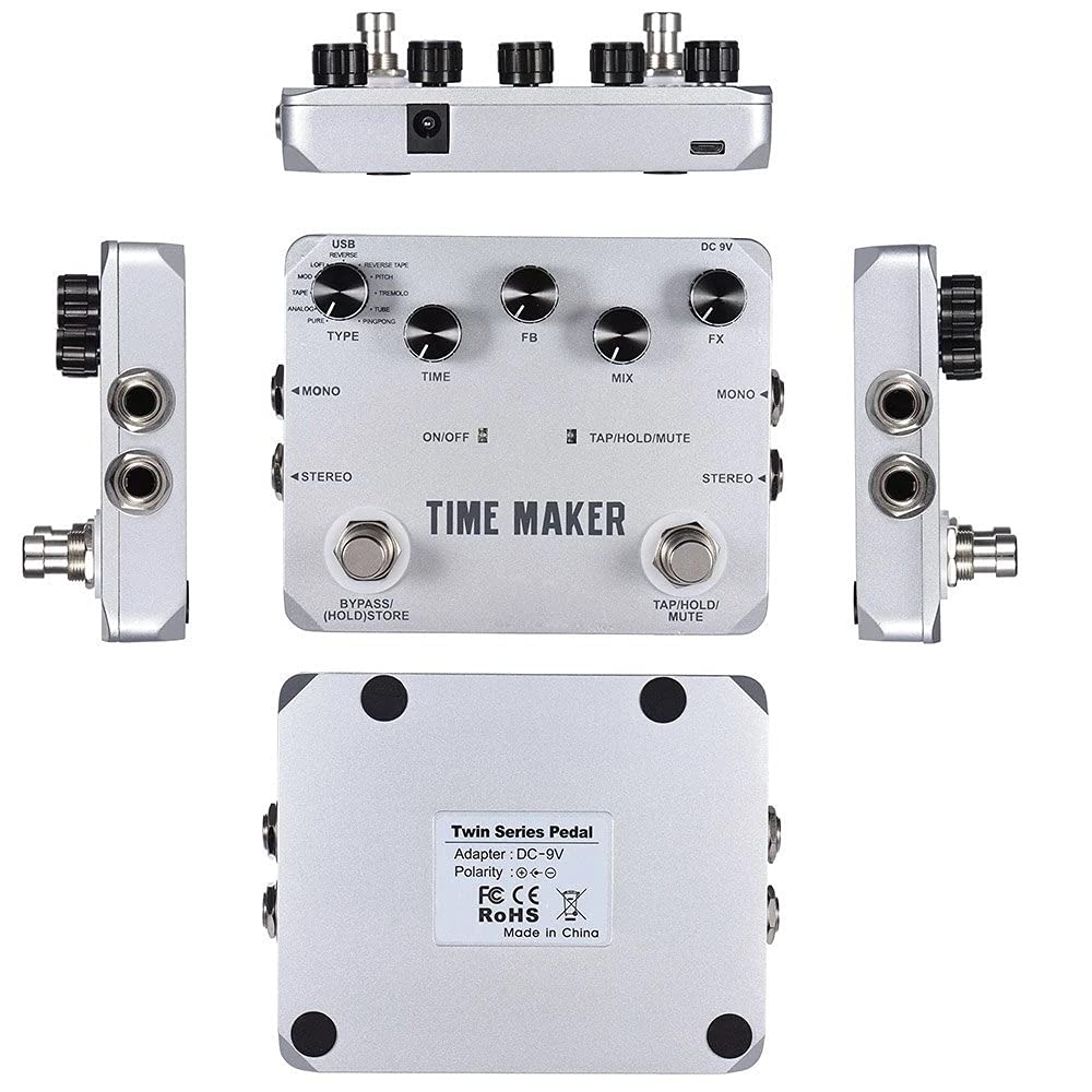 SHYPT LTD-02 Guitar Delay Pedal Time Maker 11 Types of Ultimate Delay Pedals Bass Guitar Effect Pedal with Tap Tempo True Bypass