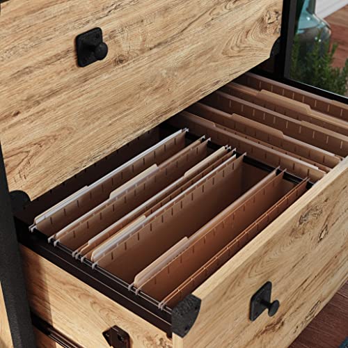 Sauder Steel River Lateral File, L: 30.08" x W: 20.75" x H: 29.53", Milled Mesquite Finish