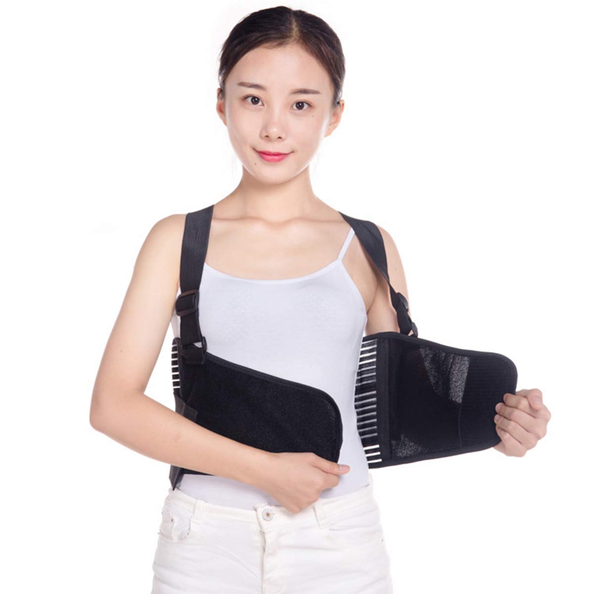 QETU Rib and Chest Support Brace with Front Stay, Breathable Rib Belt for Sore Or Bruised Ribs Support, Sternum Injuries, Dislocated Ribs Protection, Pulled Muscle Pain,Small