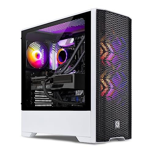 Skytech Gaming Skytech Blaze Gaming PC Desktop β AMD Ryzen 7 5700X 3.4 GHz, NVIDIA RTX 4060 Ti, 1TB NVME SSD, 16GB DDR4 RAM 3200, 650W Gold PSU, 240mm AIO, 11AC Wi-Fi, Windows 11 Home 64-bit