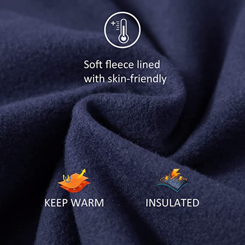 Therma Pro Women's Fleece Lined Winter Leggings - High Waist Thermal Ultra Soft Pants, Navy Blue, Large
