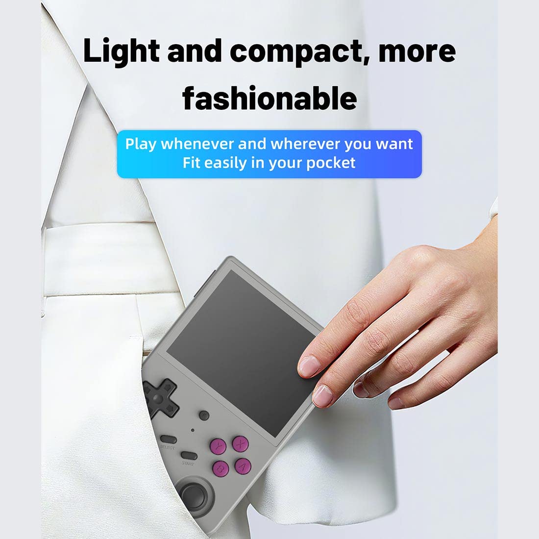 ZUSTER Handheld Game Console 16G+128G RG353VS 25,000 Games 3.5 Inch IPS Screen Open Source Arkos Linux System Nostalgics Arcade Retro Game Machine for Kids Adult