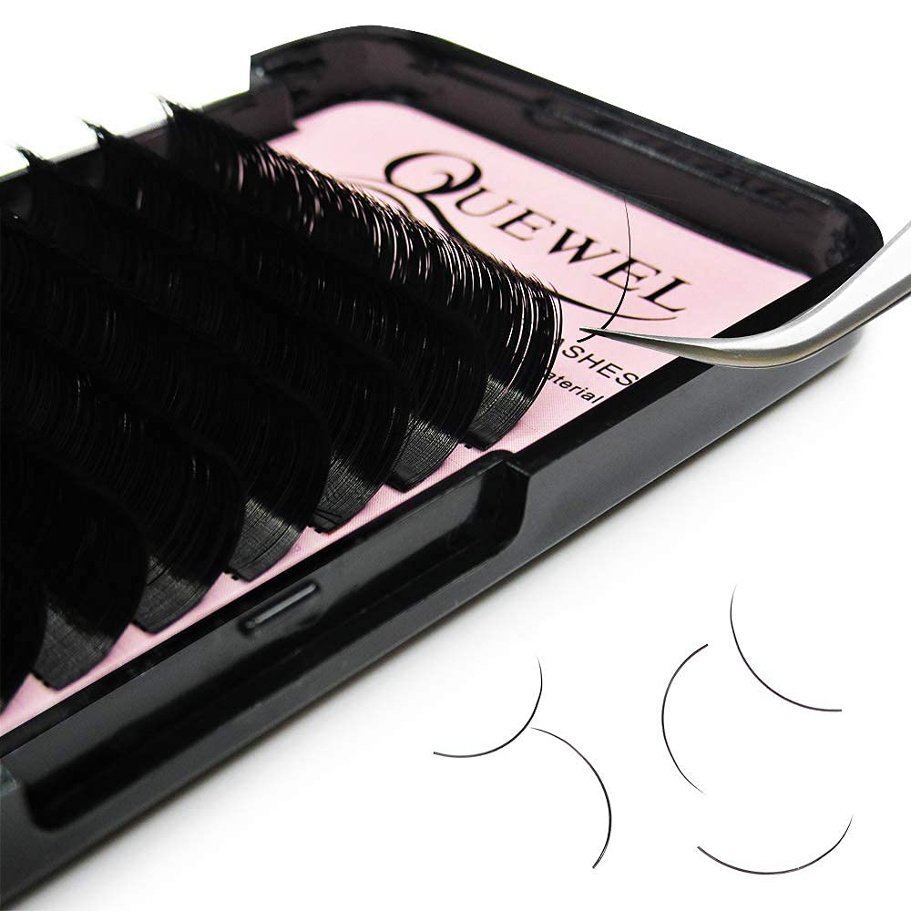 QUEWEL Eyelash Extensions 0.15mm C Curl Mix 8-15mm Supplies Matte Black Individual Eyelashes Salon Use|0.03/0.05/0.07/0.10/0.15/0.20mm C/D Single 8-18mm Mix 8-15mm/10-15mm|(0.15 C Mix8-15mm)