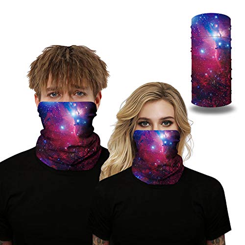Outdoors Seamless Neck Gaiter, Headwrap, Balaclava, Helmet Liner Face Mask Star Sky Printted Bandanas for Dust (XK-17)