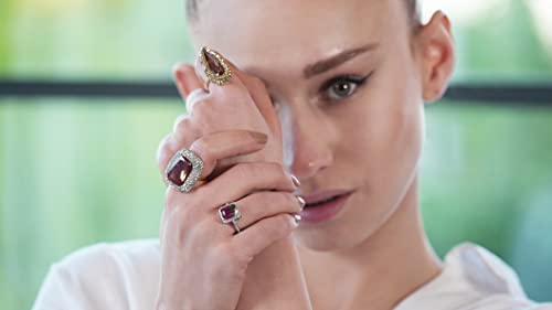 theserro Adjustable 18k Gold Plated Color Change Mood Ring, Pear Shape Diamond Style Pear Stone Women Rings Gift for Her