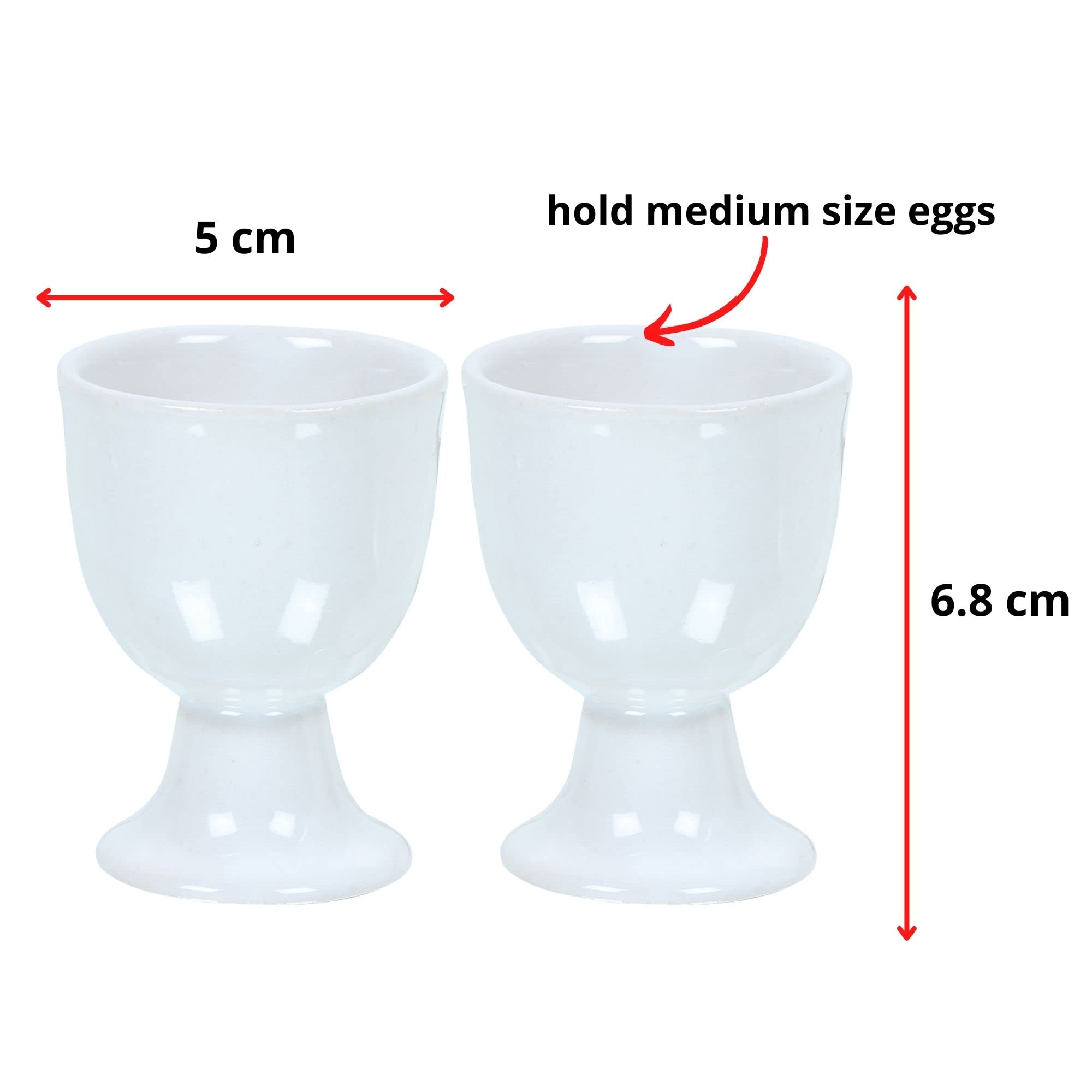 Soft Boiled Egg Holder | Ceramic Egg Cup Set | Ceramic Egg Holder Pottery Housewarming Gift set of 4 (White)