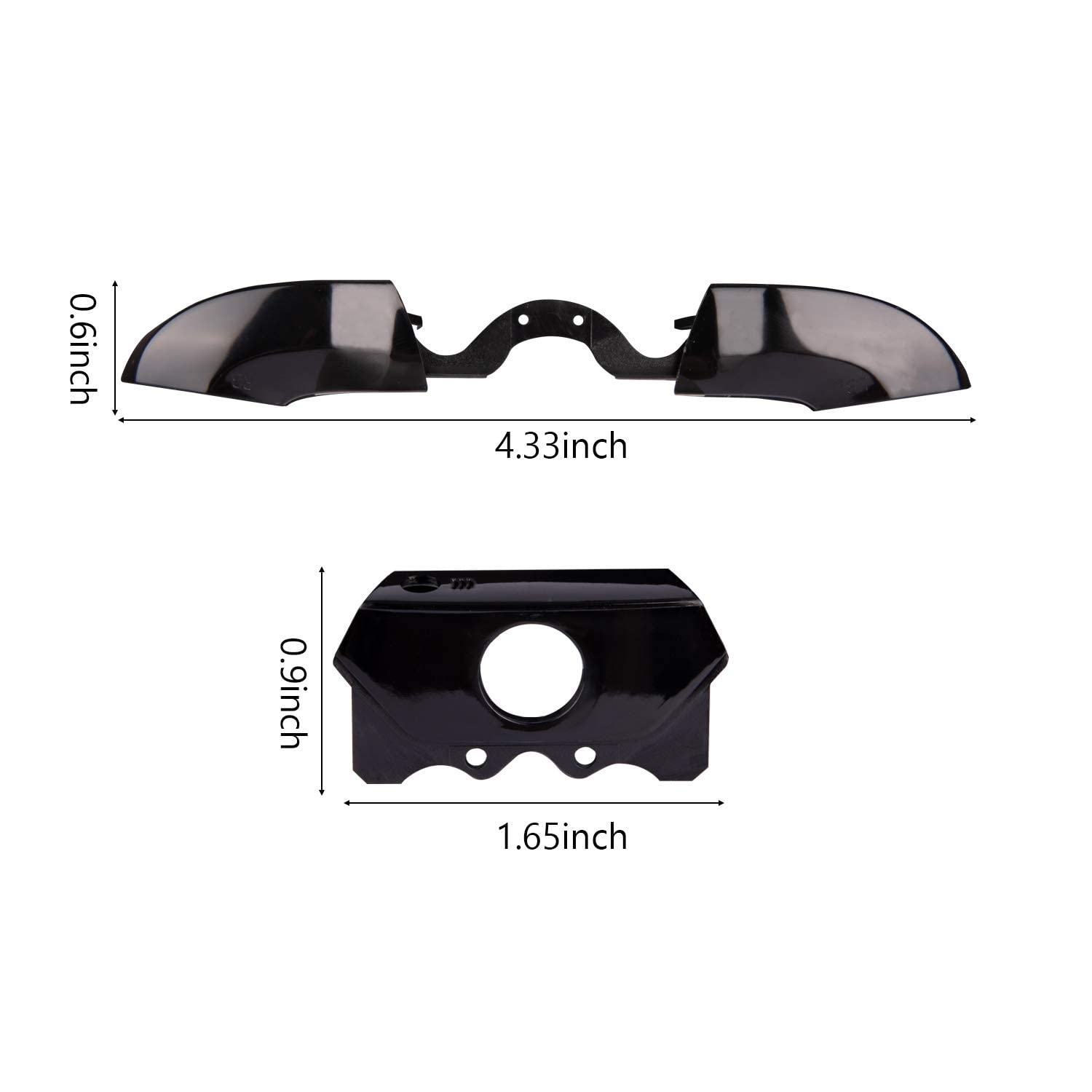 TOMSIN® LB RB Replacement Bumper Buttons for Xbox One Elite Controller (2 Pcs) (Black)