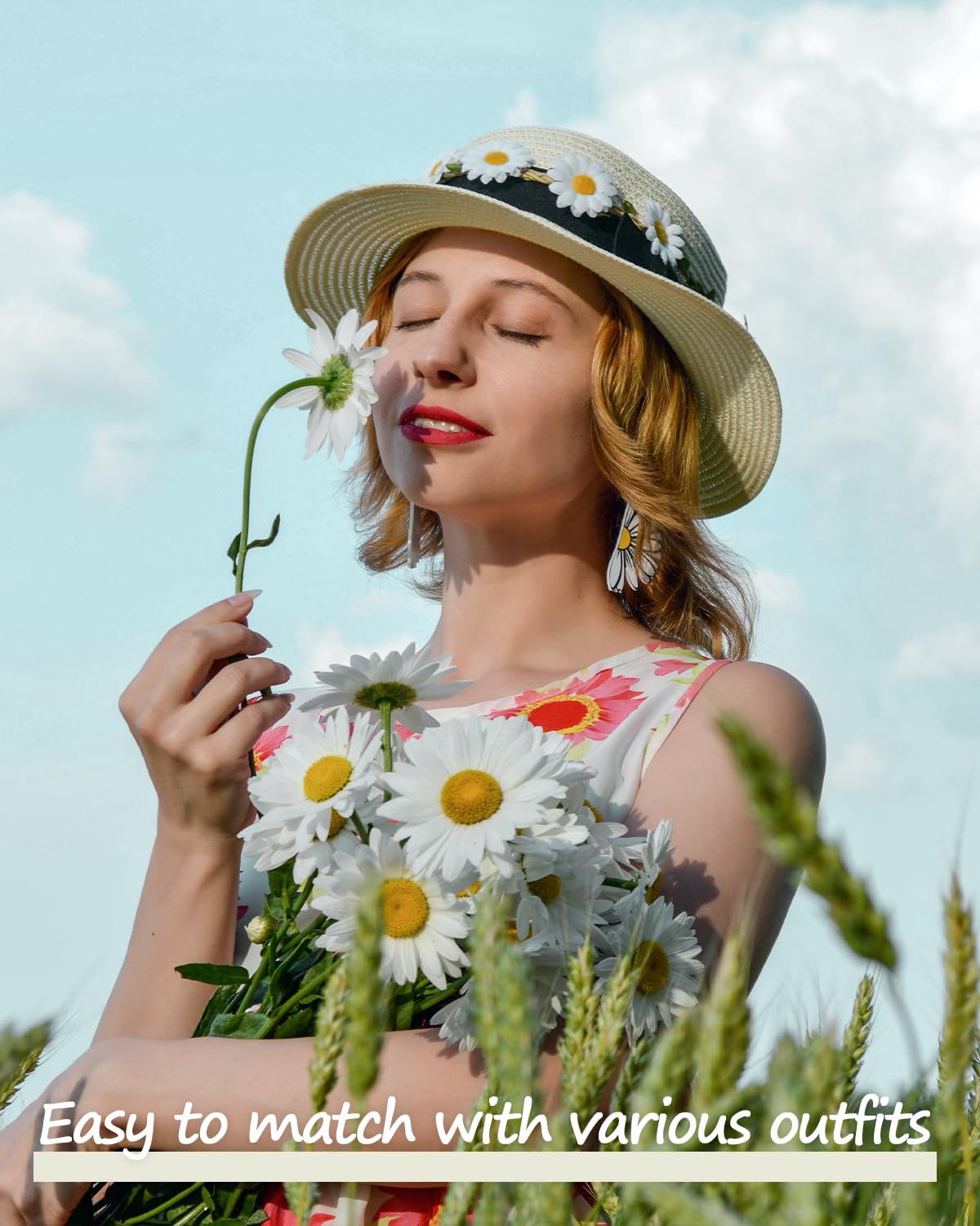Zylioo Oversized XXL Straw Boater Hats,Wide Brim UV Beach Hats,Summer Cooling Hats with Detachable Chin Strap