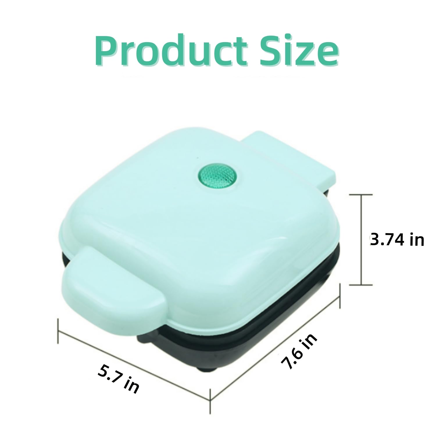 Mini Waffle Stick Maker, Easy to Clean, Non-Stick Surfaces, 4 Inch, Makes 4 Waffle Sticks, Ideal for Breakfast, Snacks, Desserts and More,Aqua,1400W