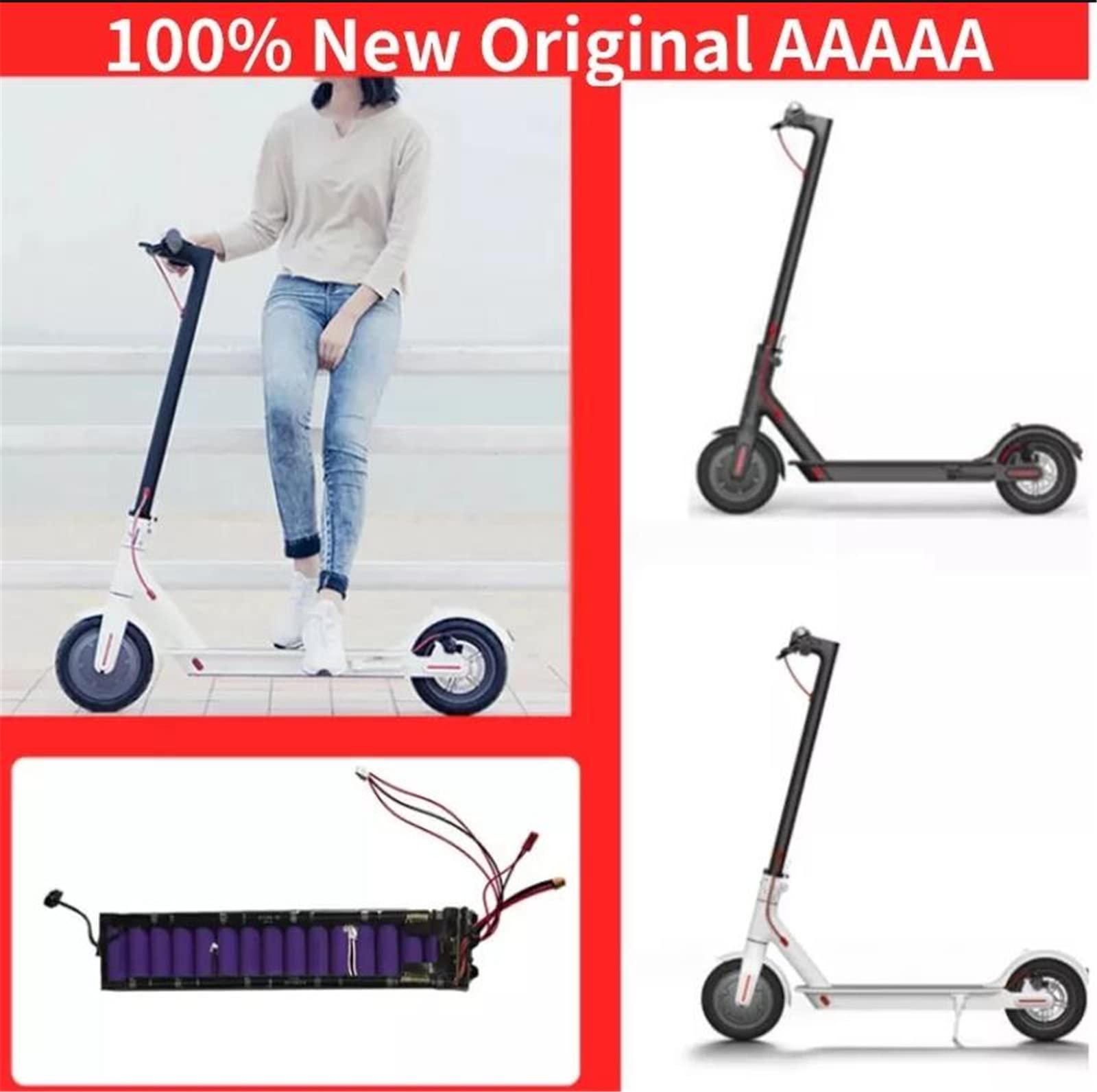 OXEXE 36V 10.5Ah Electric Scooter Battery,10S3P 18650 Lithium Battery Pack, Built-in 20A BMS,with XT30+JM Plug,for Xiaomi M365 Electric Bicycle Scooter